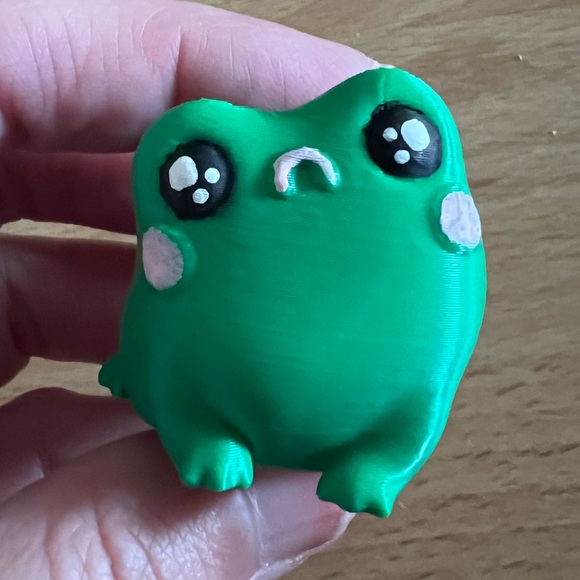 Accents | Kawaii 3d Printed Green Frog Figurine With Pink Cheeks Cute ...